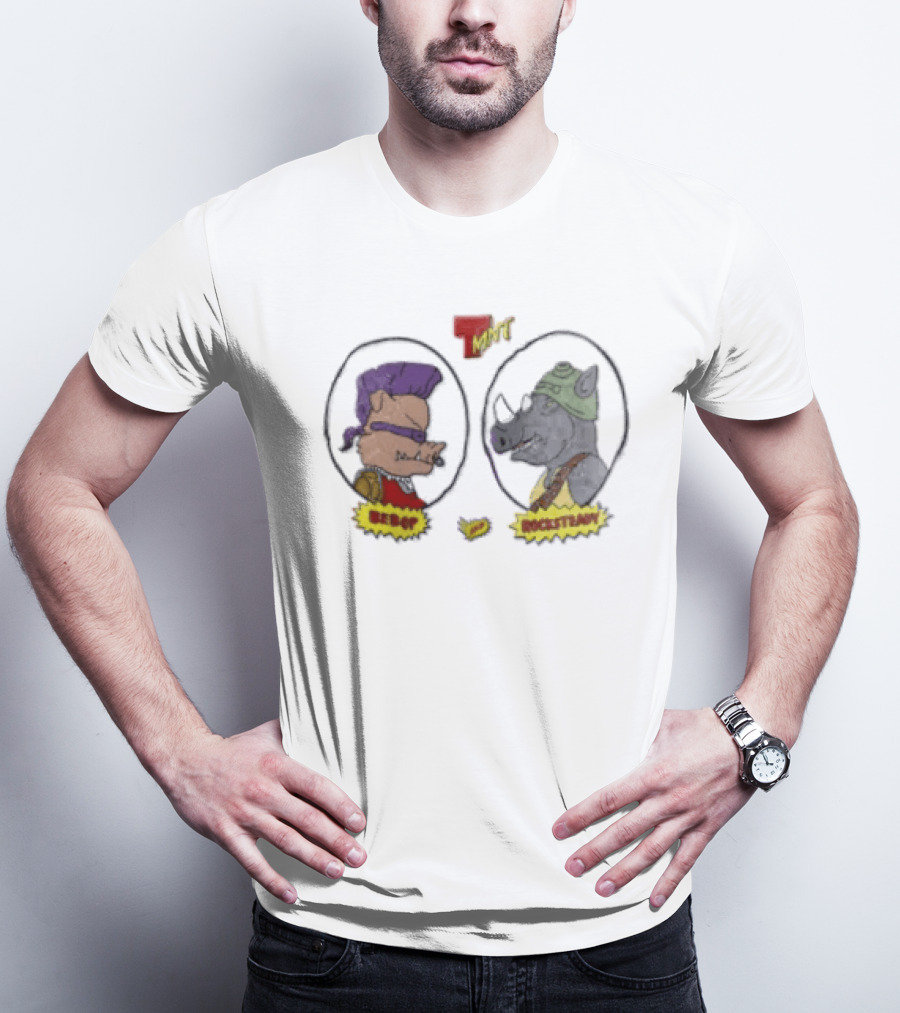 Bebop Rocksteady TMNT Vintage Cartoon Characters T-Shirt