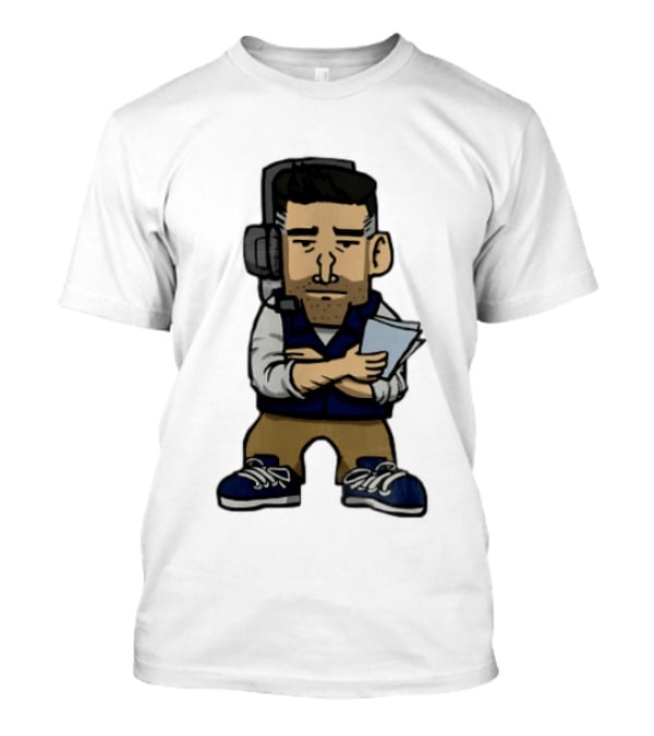 Bill Belichick Headset New England Patriots Coach Caricature T-Shirt