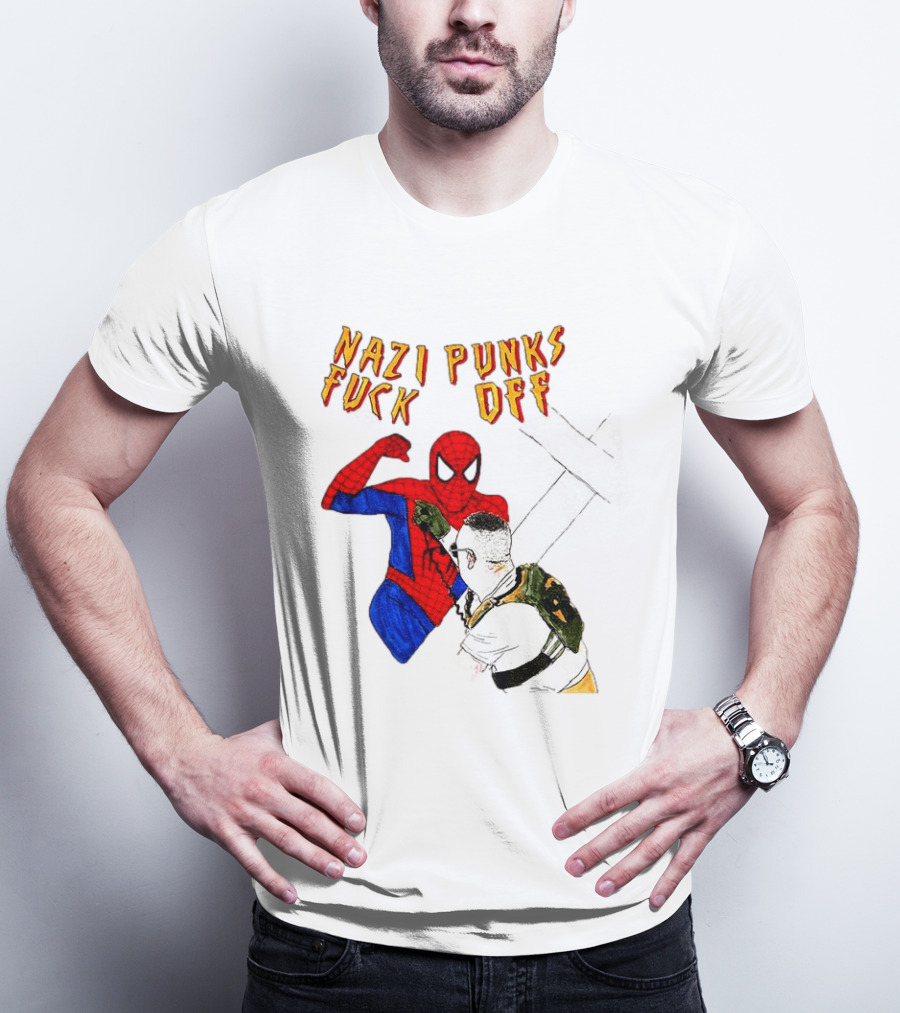 Nazi Punks Fuck Off Spider Man Punching T-Shirt