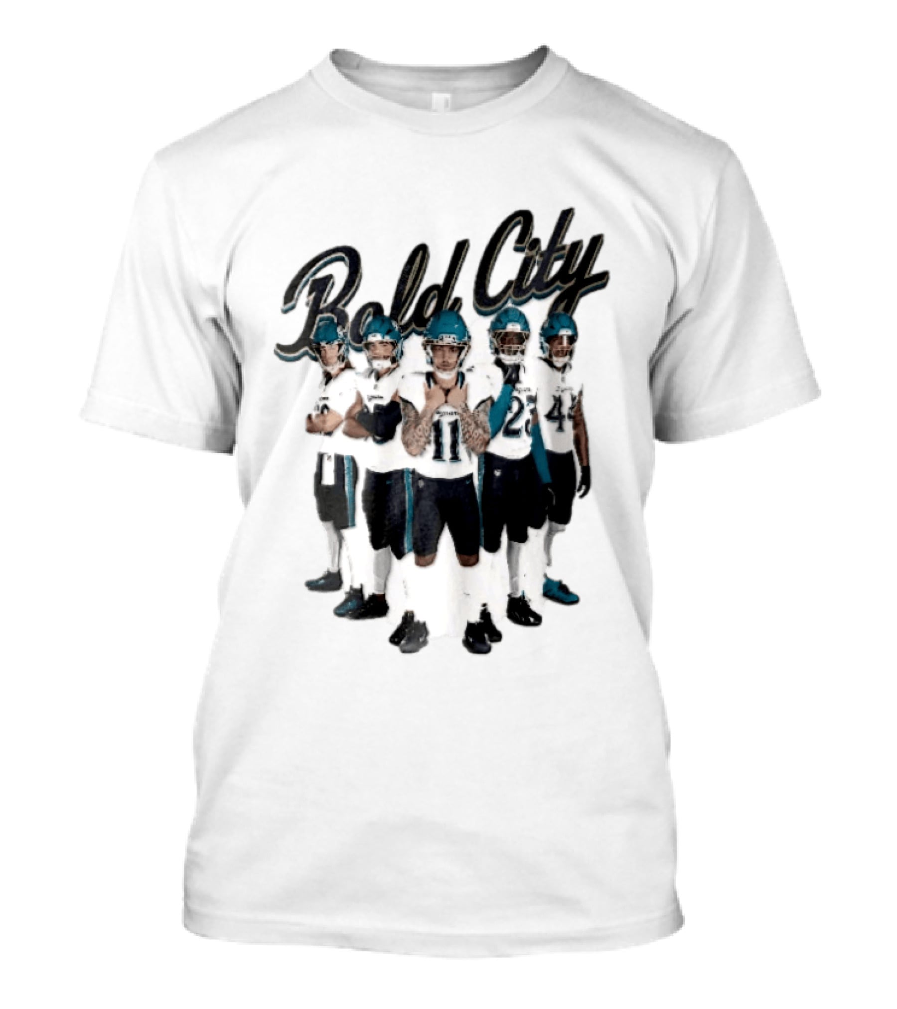 Bold City Jacksonville Jaguars Five Players Collage T-Shirt