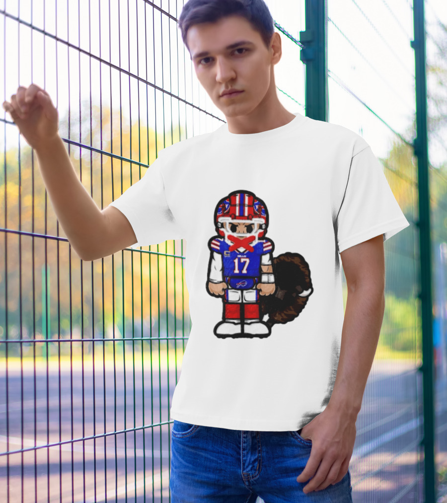 Josh Allen Buffalo Bills 17 Chibi Football 2026 T-Shirt