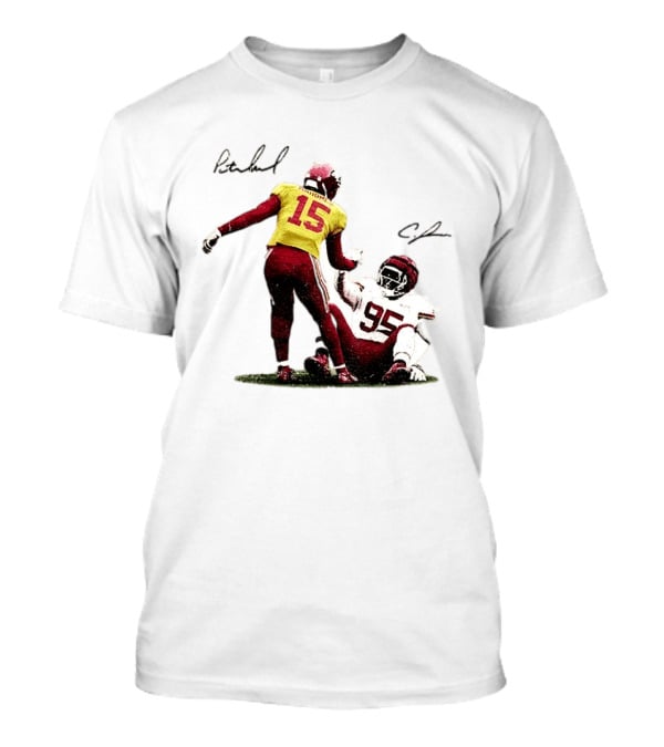 Kansas City Chiefs Mahomes 15 Jones 95 Football Player Signatures T-Shirt