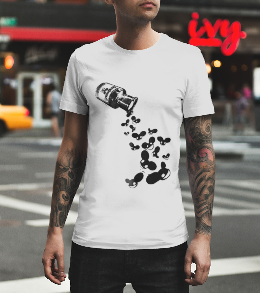Deadmau5 Tipped Glass Medicine Bottle Mouse Head Spill T-Shirt