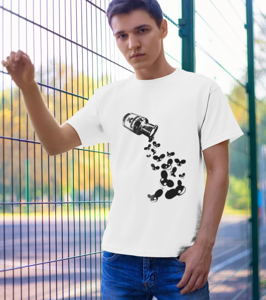 Deadmau5 Tipped Glass Medicine Bottle Mouse Head Spill T-Shirt
