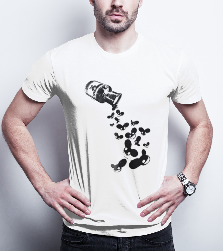 Deadmau5 Tipped Glass Medicine Bottle Mouse Head Spill T-Shirt