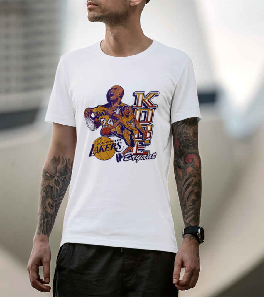Kobe Bryant Los Angeles Lakers Basketball Scream Dynamic 24 And 8 Lakers T-Shirt