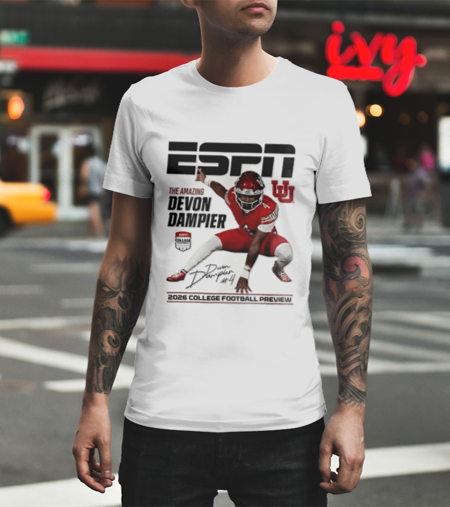 ESPN College Football 2026 Preview Devon Dampier Utah Utes T-Shirt