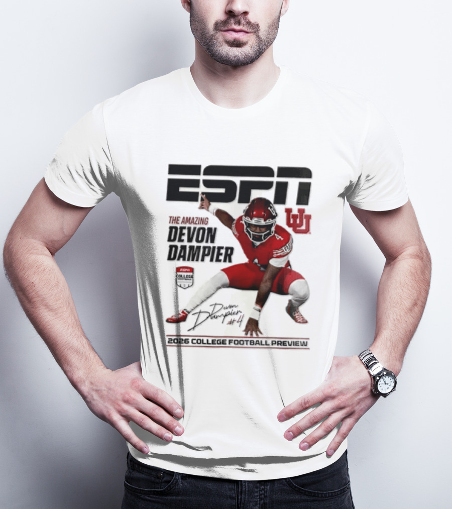 ESPN College Football 2026 Preview Devon Dampier Utah Utes T-Shirt