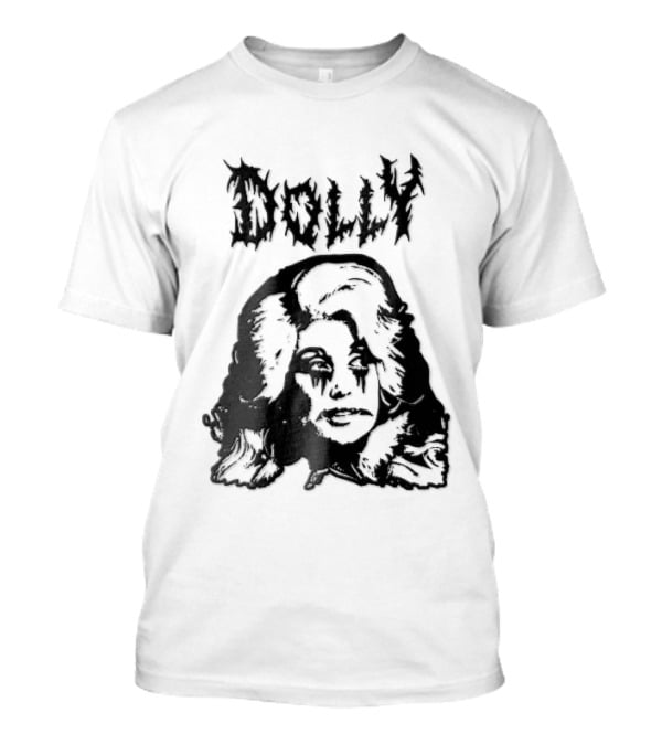 Dolly Parton Corpse Paint Bouffant Halftone Caricature T-Shirt