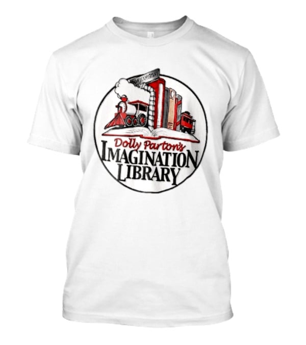 Dolly Parton's Imagination Library Steam Train And Books Oval T-Shirt