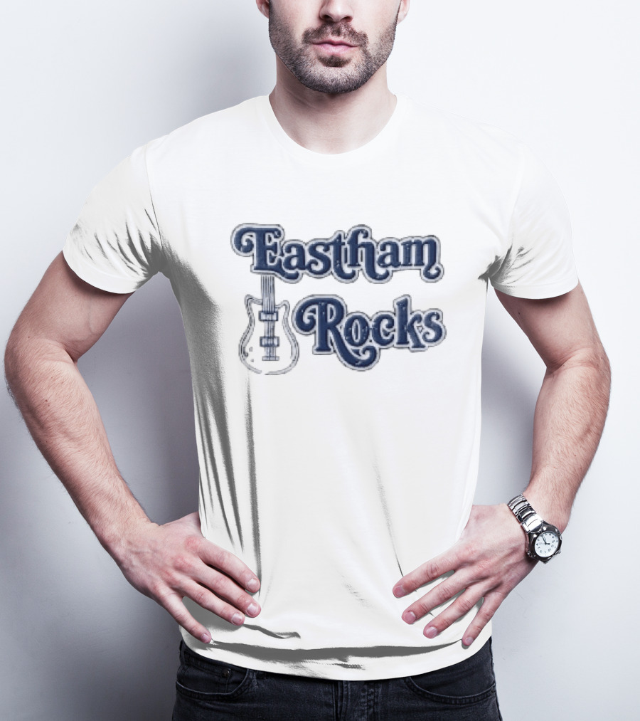 Eastham Rocks Distressed Electric Guitar Music T-Shirt