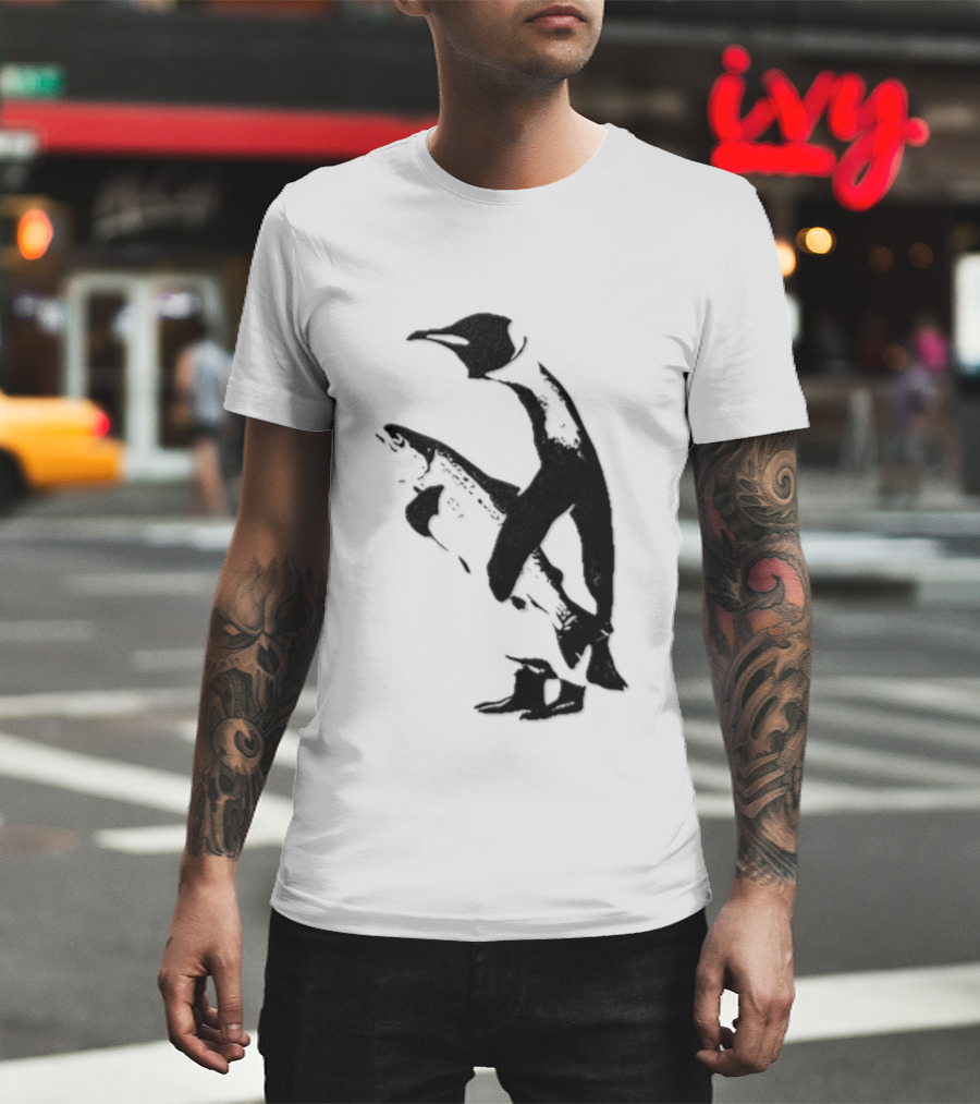 Penguin Holding A Fish T-Shirt