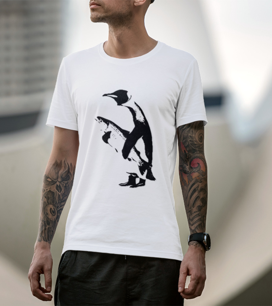 Penguin Holding A Fish T-Shirt