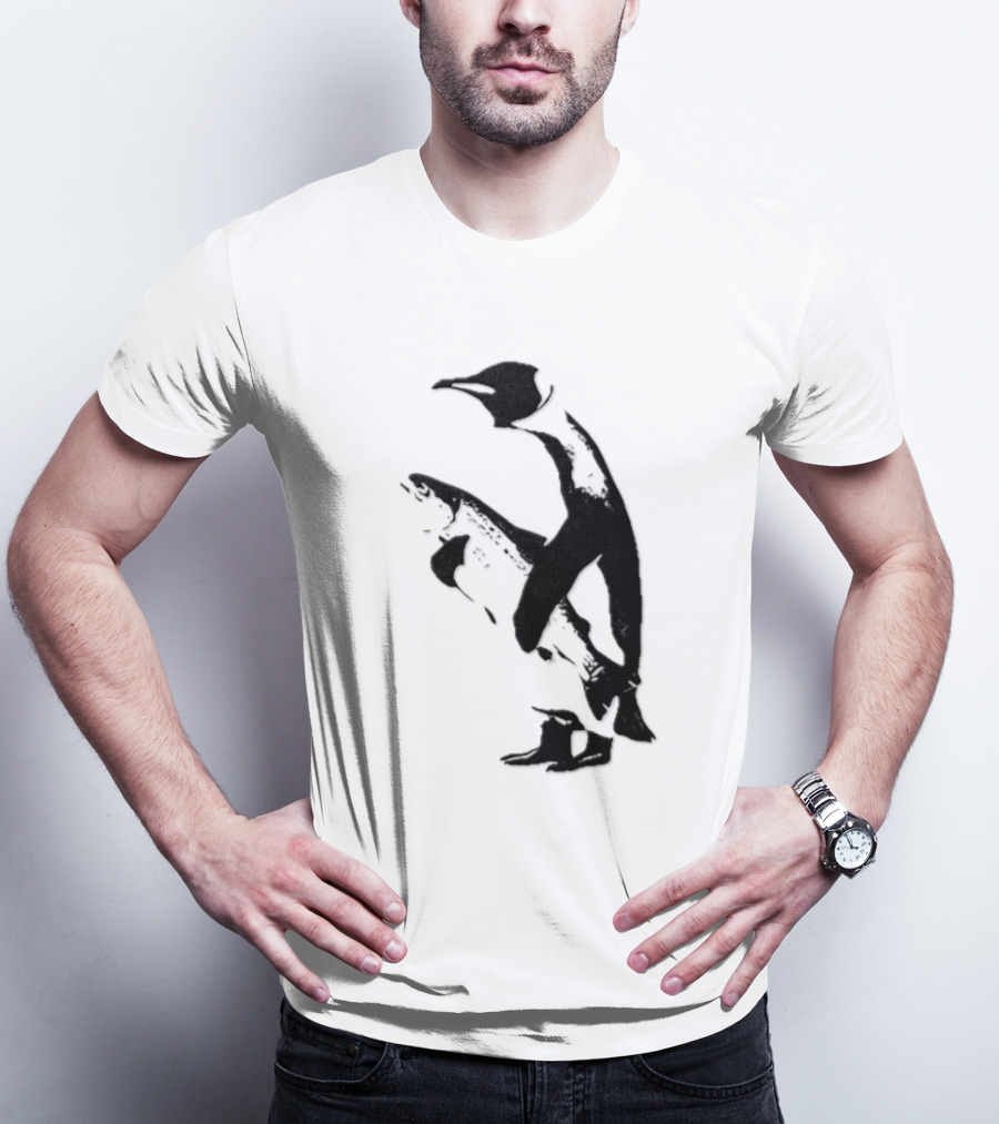 Penguin Holding A Fish T-Shirt