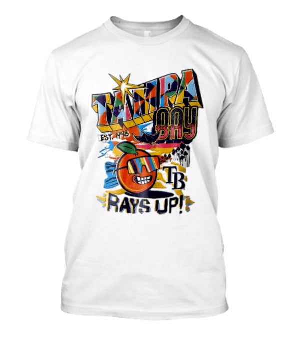 Tampa Bay Rays Est 1998 Cartoon Orange Sunglasses Palm Trees Stingray Rays Up T-Shirt