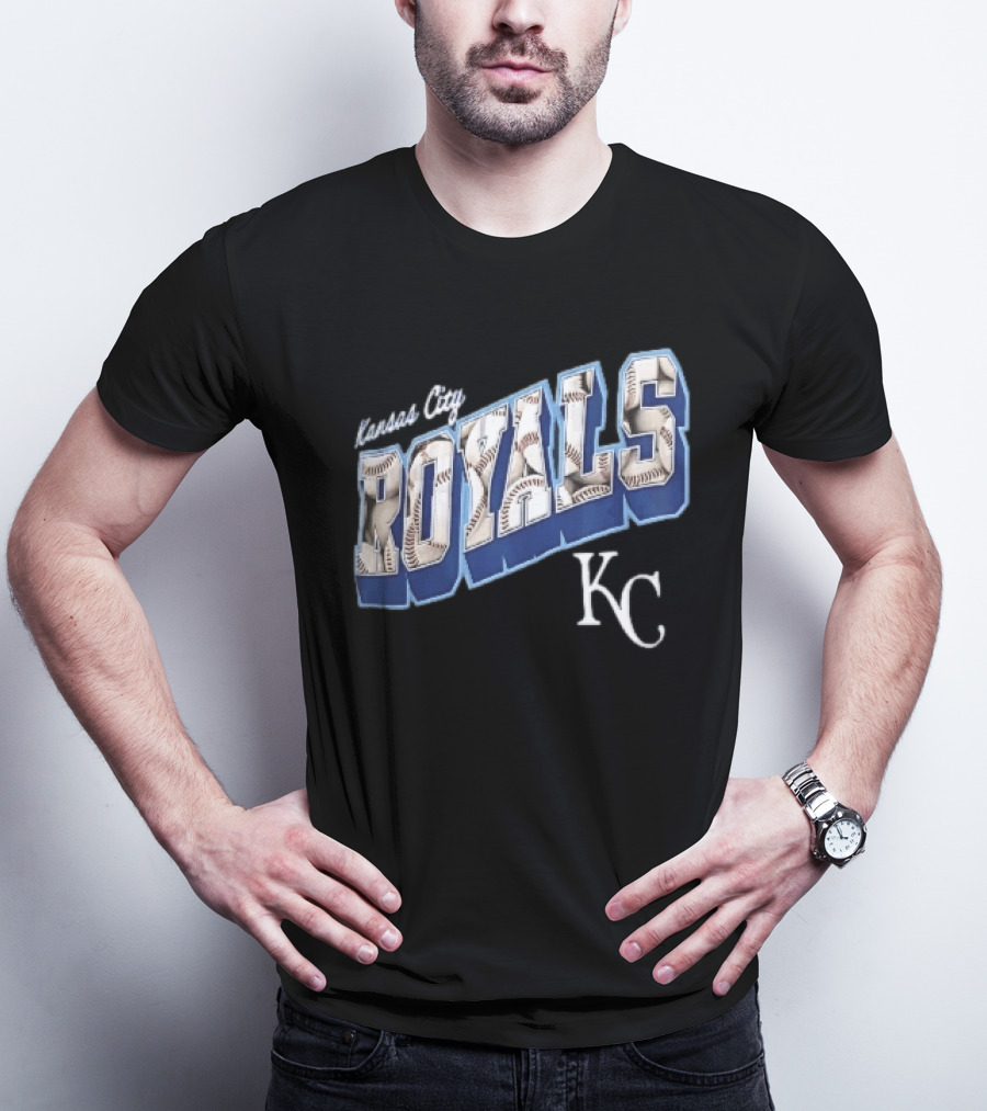 Kansas City Royals Baseball 3D Block KC T-Shirt