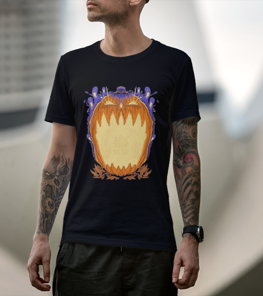 Pumpkin Ghost Haunted House Halloween Spooky Jack O' Lantern T-Shirt