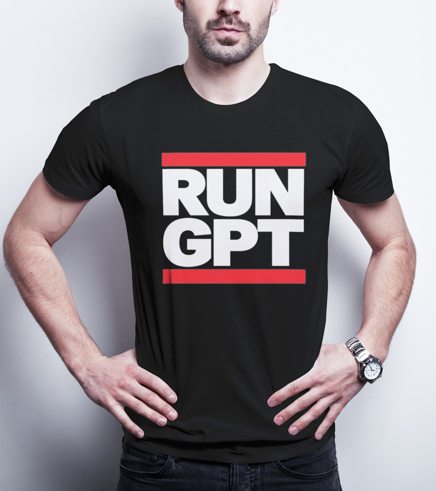RUN GPT Bold Red White T-Shirt