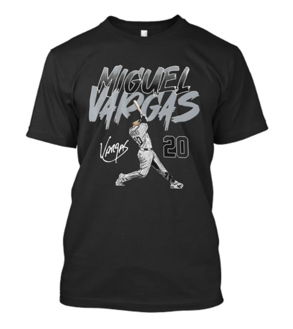 Miguel Vargas 20 Chicago White Sox Baseball Slugger Swing T-Shirt