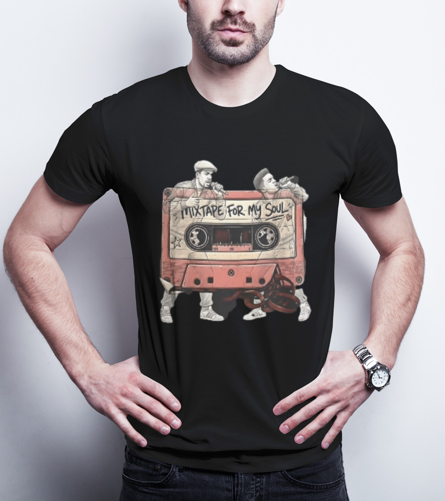 Mixtape For My Soul Two MCs Microphones Tracksuits Cassette Tape T-Shirt