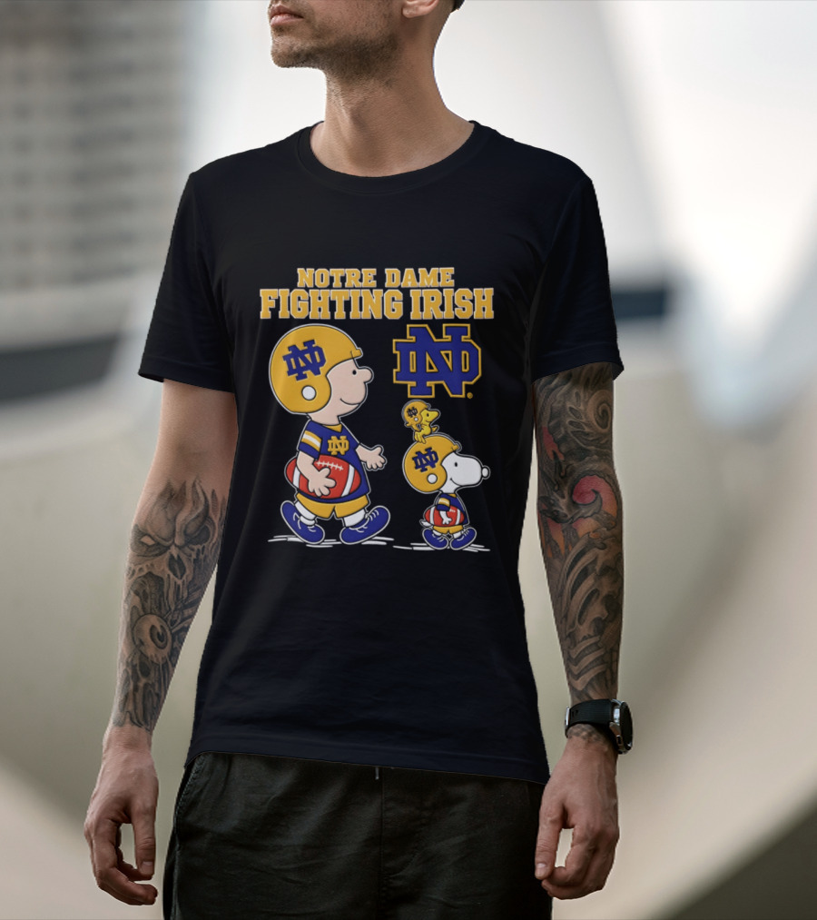Notre Dame Fighting Irish Snoopy Charlie Brown Football 2026 Peanuts T-Shirt