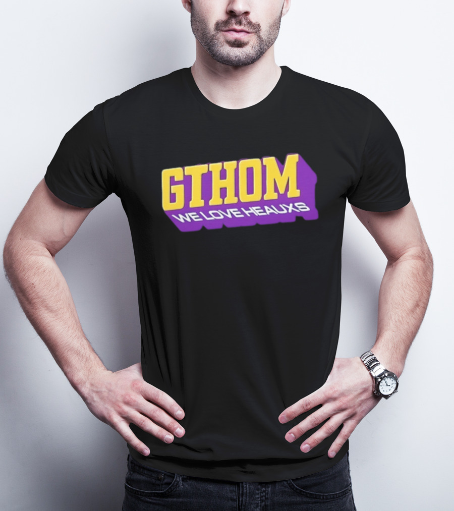 GTHOM We Love Heauxs Purple And Yellow Block Letters T-Shirt
