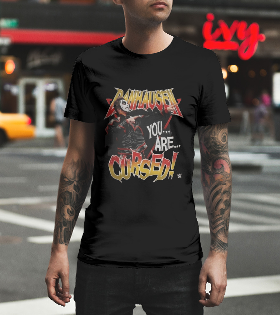 Danhausen Wrestler You Are Cursed Face Paint Pointing Finger WWE T-Shirt