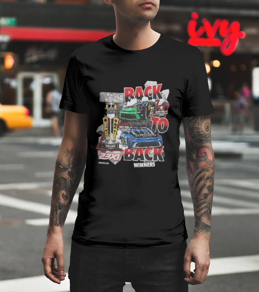 23XI NASCAR Back To Back Winners Bubba Wallace Corey Heim Brickyard 400 Race Cars Trophy 2025 2026 T-Shirt