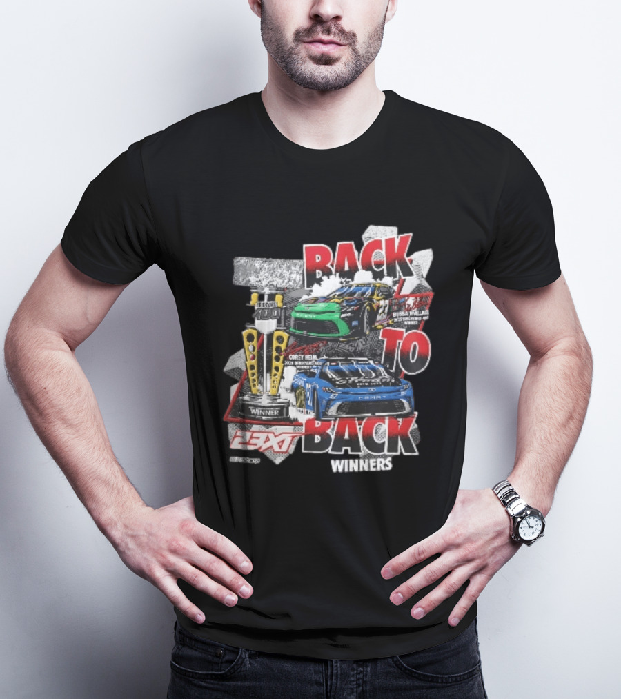 23XI NASCAR Back To Back Winners Bubba Wallace Corey Heim Brickyard 400 Race Cars Trophy 2025 2026 T-Shirt