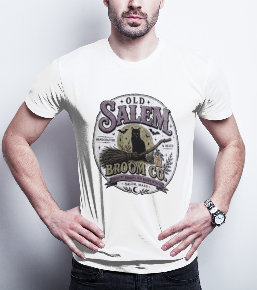 Old Salem Broom Co Handcrafted And Hexed Quality Brooms For Every Witch Salem Mass T-Shirt