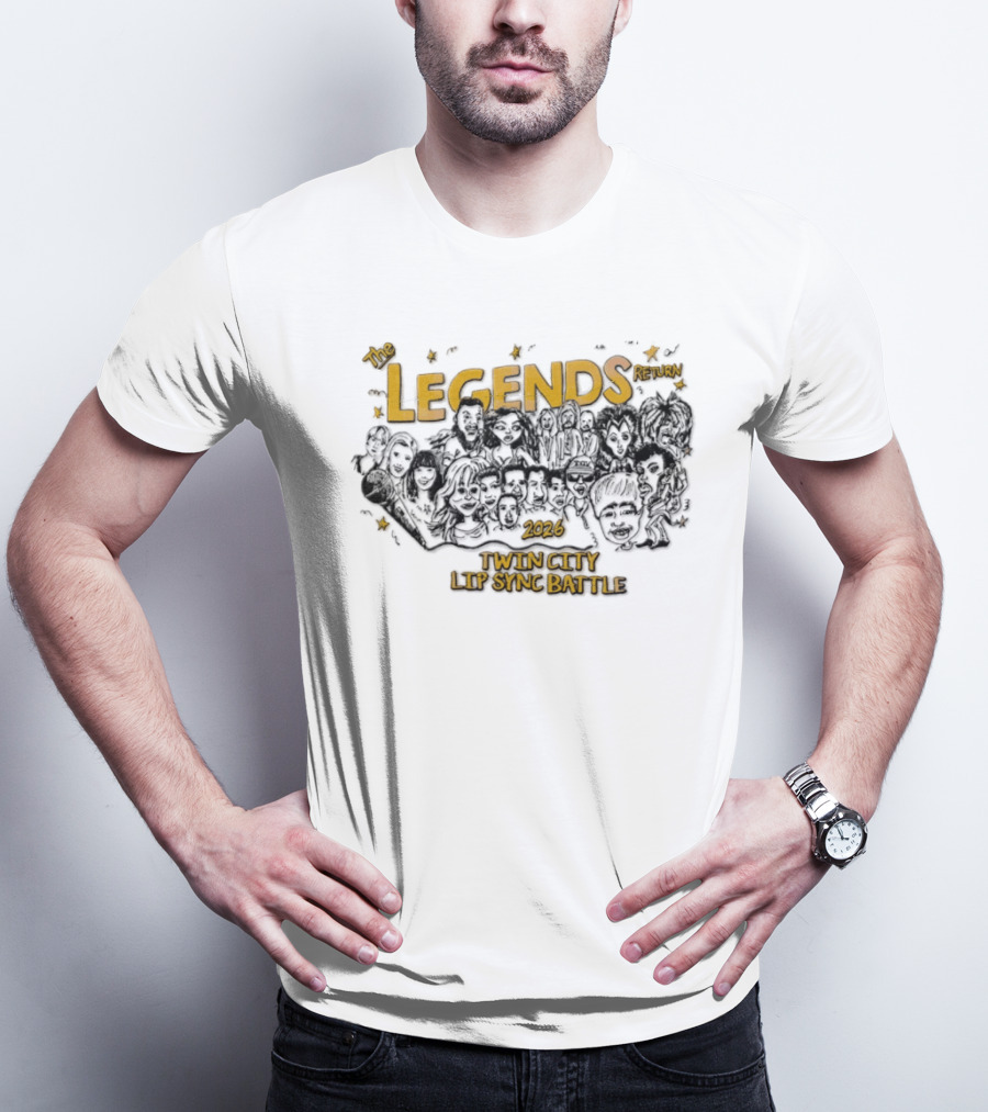 The Legends Return 2026 Twin City Lip Sync Battle Caricature Music T-Shirt