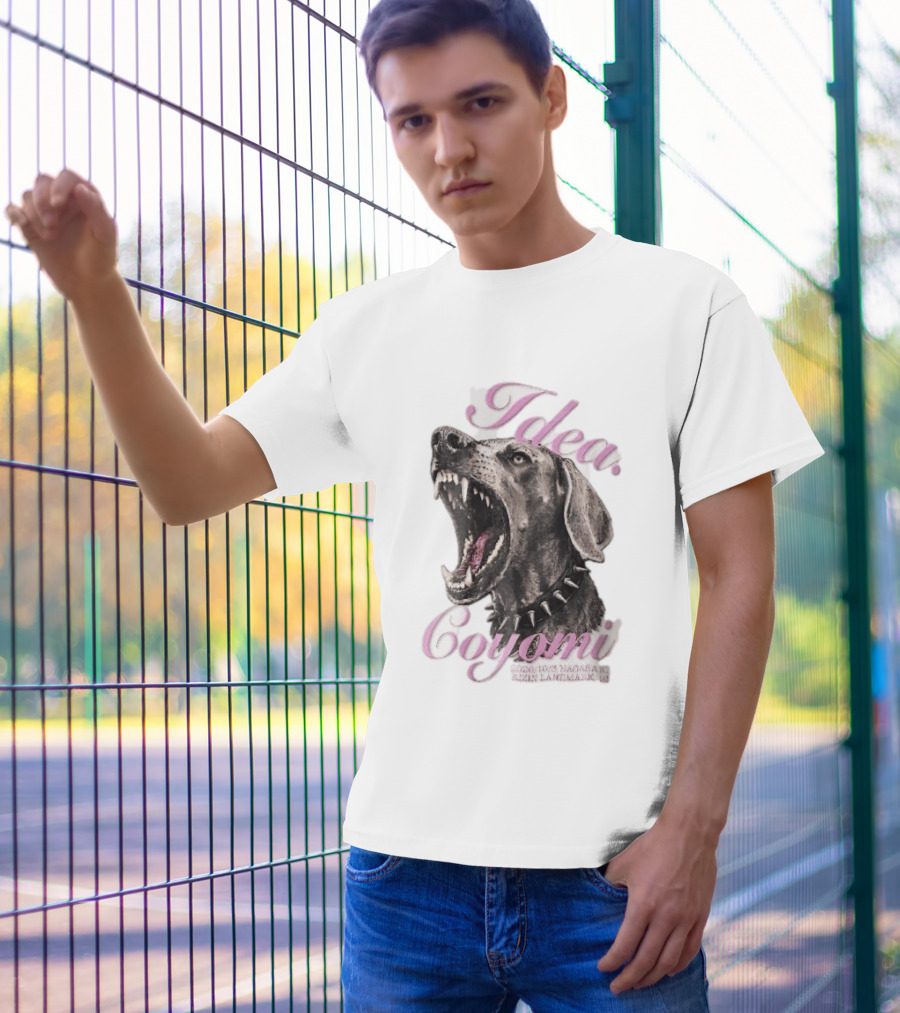 Rizin Idea Coyomi Nagasaki Snarling Dog Spiked Collar Pink Cursive 2024 T-Shirt
