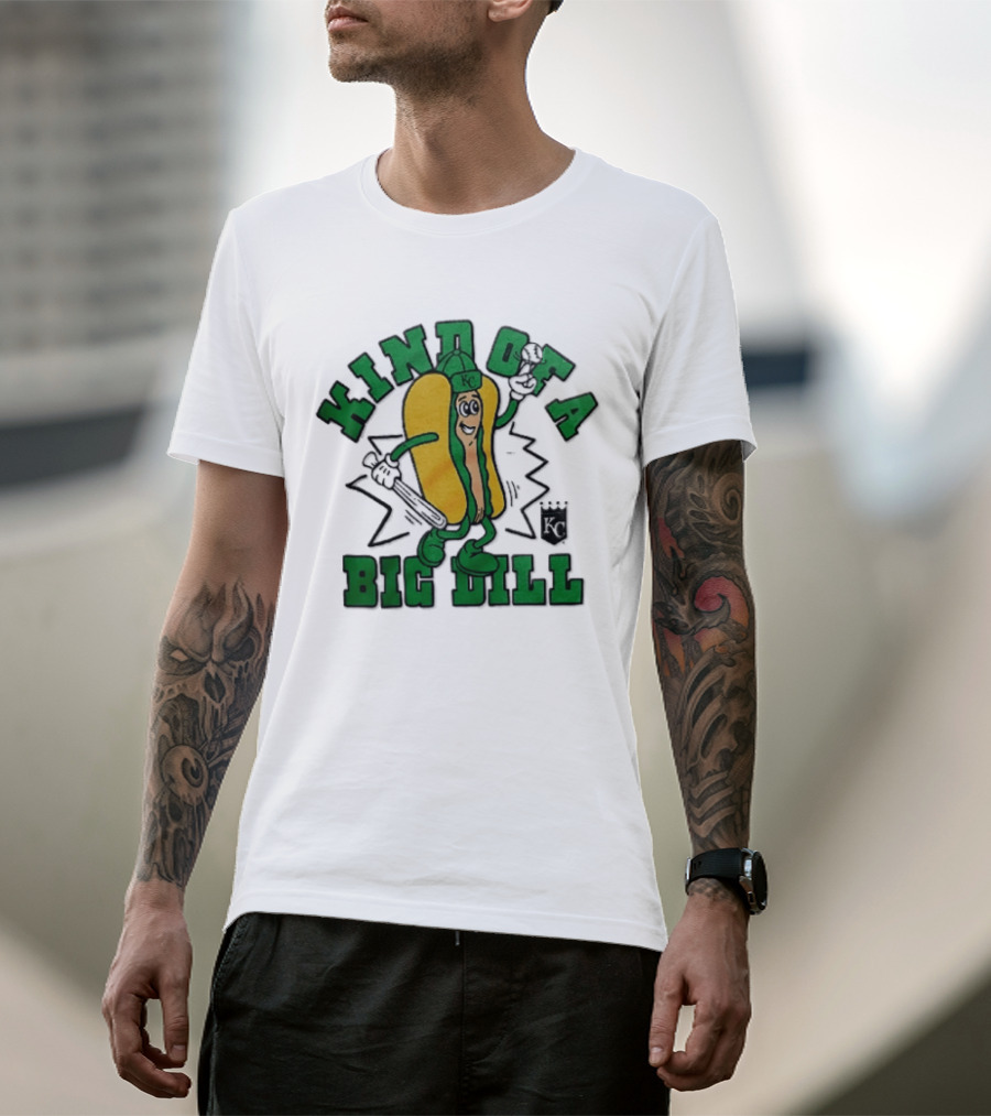 Kansas City Royals MLB Kinda Of A Big Dill Cartoon Pickle Hot Dog KC T-Shirt