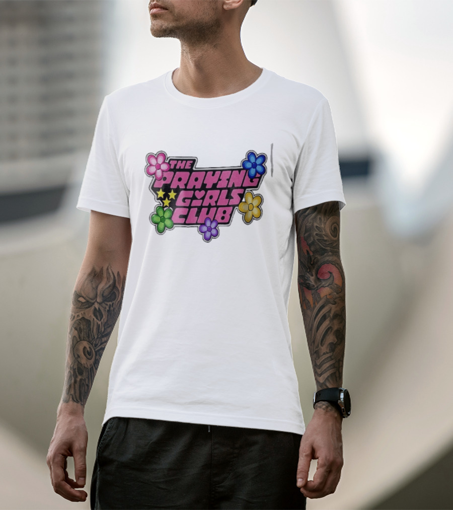 The Praying Girls Club Pink Floral Stars Flower Bubble T-Shirt