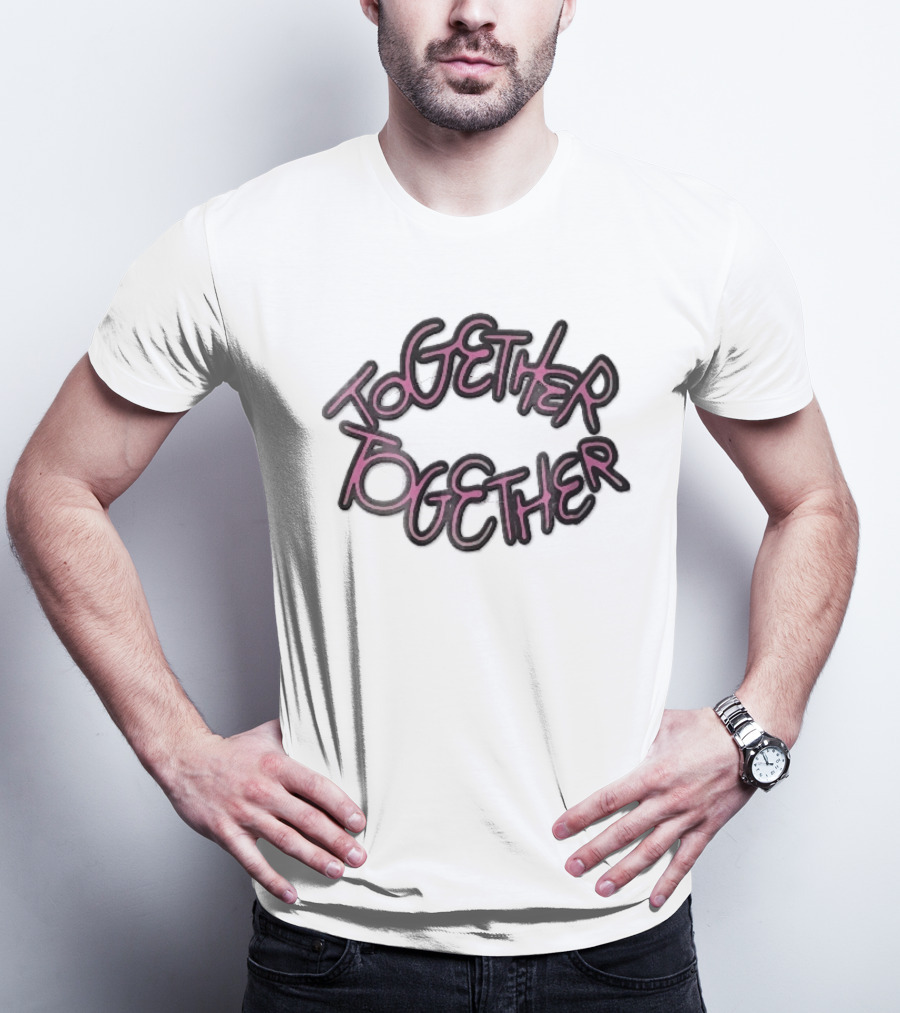 TOGETHER Pink Neon Script Lettering T-Shirt