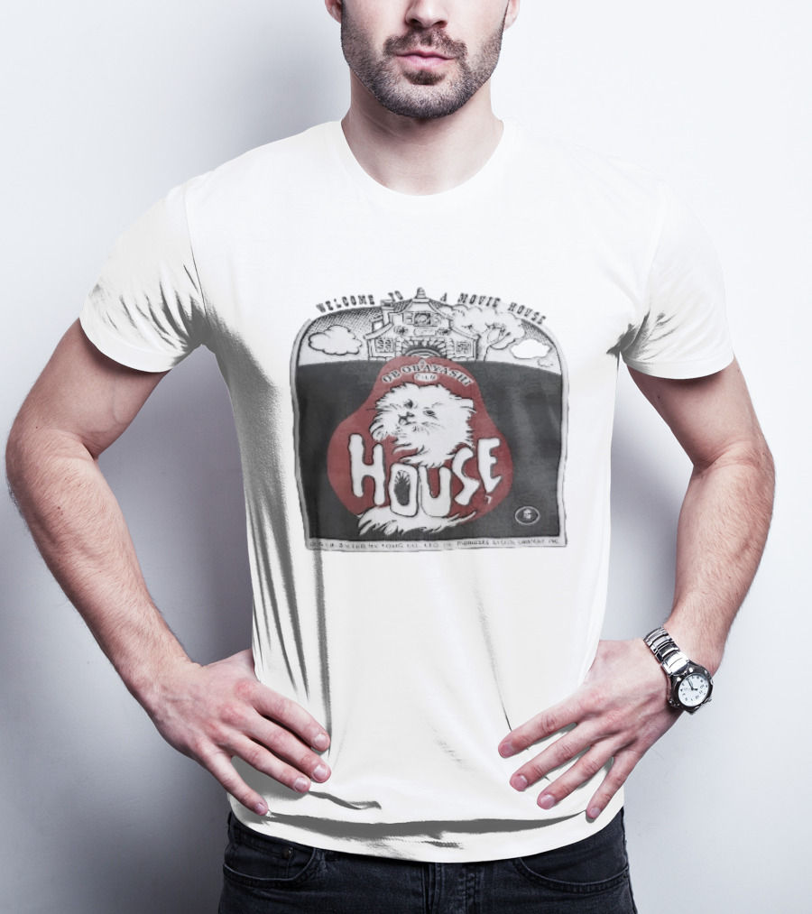 Welcome To A Movie House Ob Obayashi Film Toho Co Ltd Fluffy White Cat T-Shirt