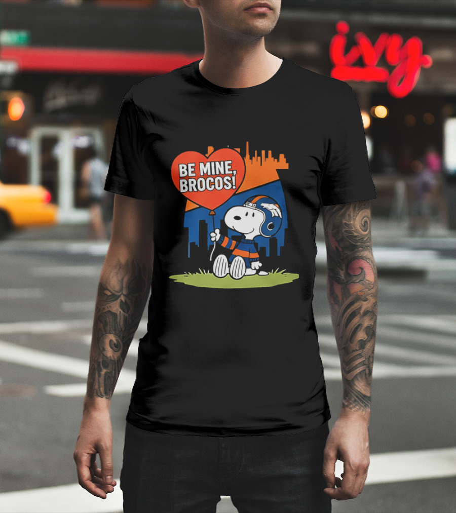 Be Mine Broncos Snoopy Valentine 2026 Denver Football Fan T-Shirt