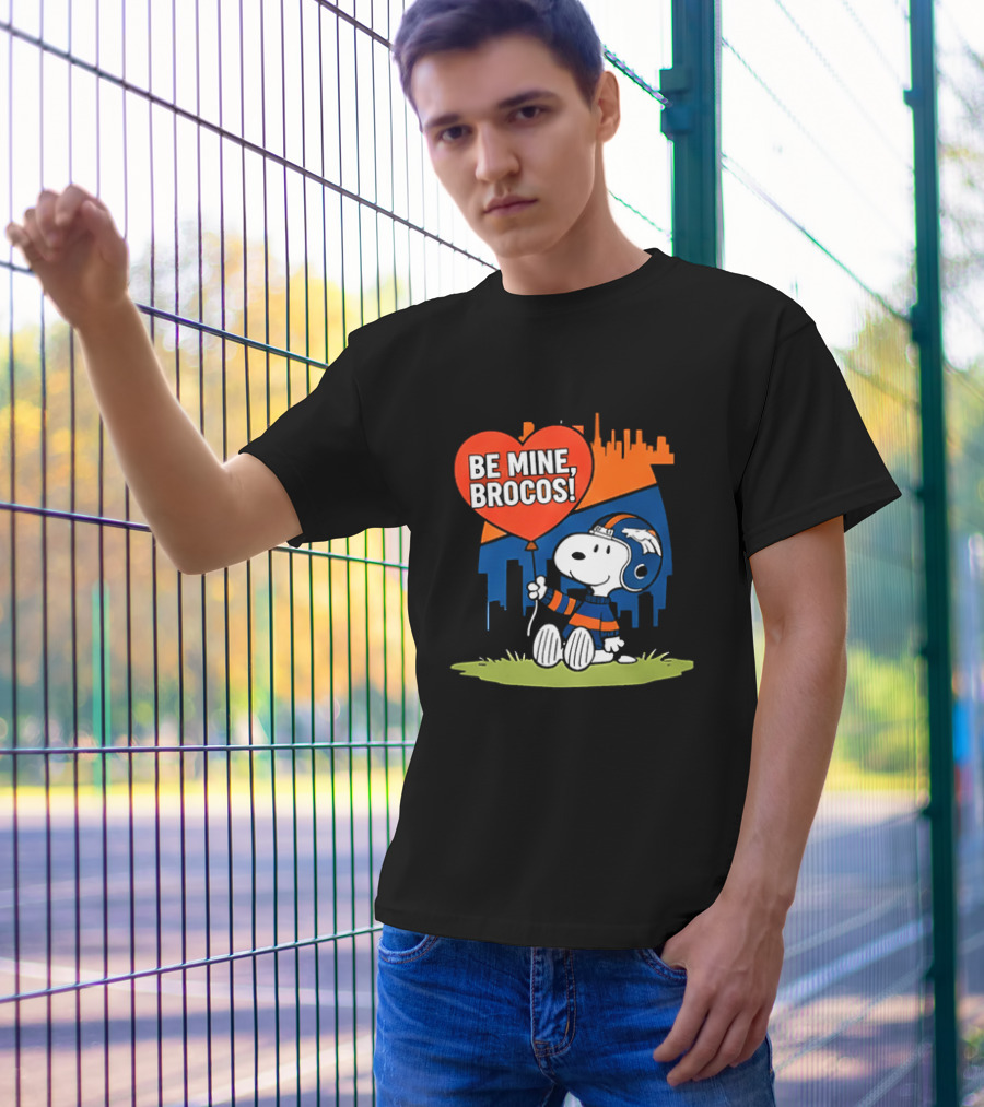 Be Mine Broncos Snoopy Valentine 2026 Denver Football Fan T-Shirt