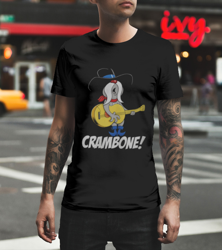 Crambone Guitar Playing Character With Cowboy Hat And Boots T-Shirt