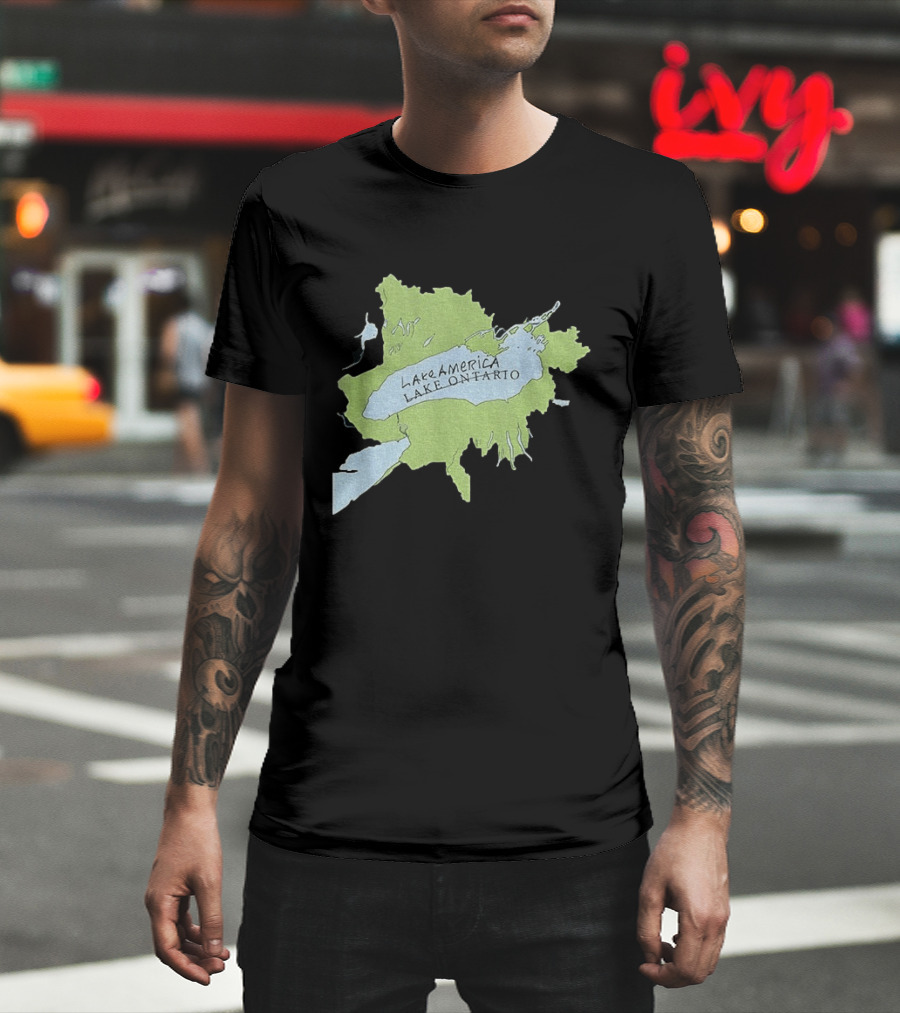 Lake America Lake Ontario Geography Humor Map T-Shirt