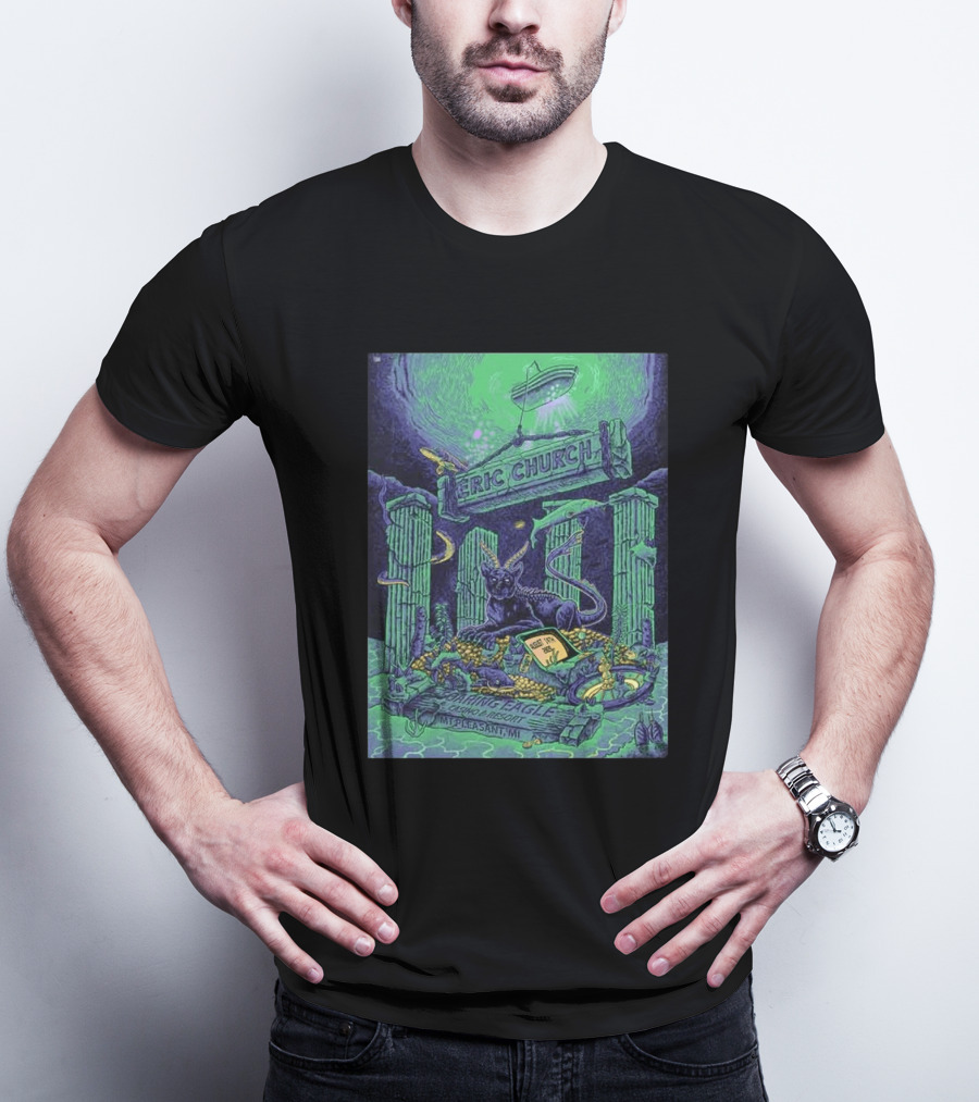 Eric Church Soaring Eagle Casino Resort 2026 Mt Pleasant MI August 14 Mythical Panther And Serpent T-Shirt