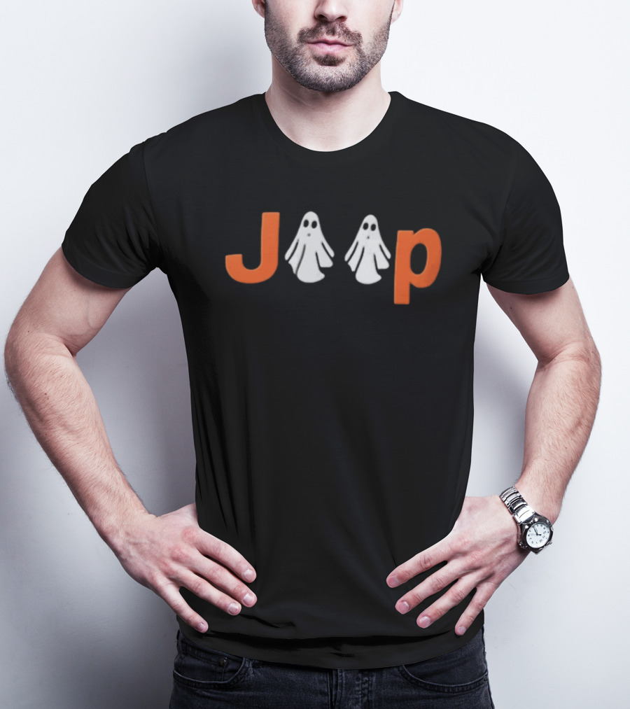 Jeep Ghost Halloween Spooky Theme Pumpkin T-Shirt