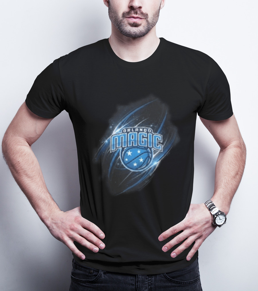 Orlando Magic NBA Basketball Stars Glowing Blue Swirl T-Shirt