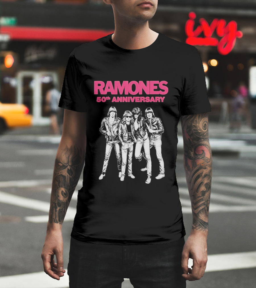 RAMONES 50th Anniversary August 30 2026 Hollywood Forever LA Black T-Shirt
