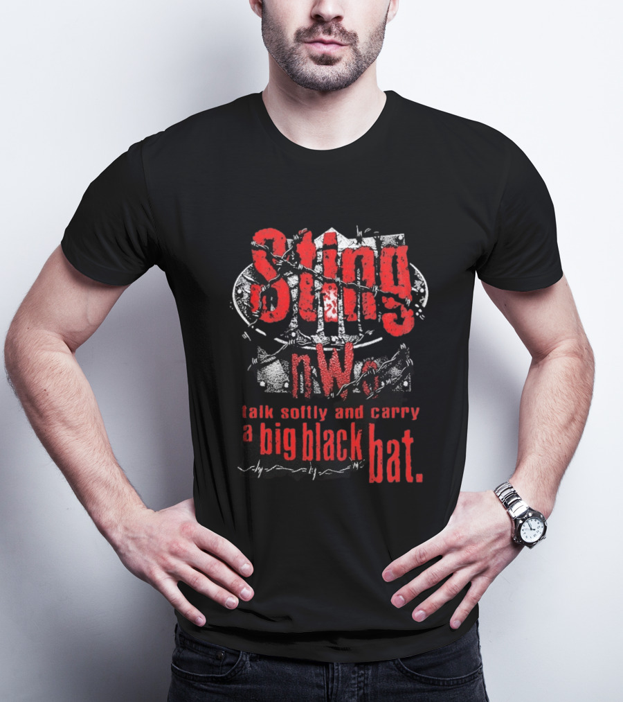 Sting NWo Talk Softly And Carry A Big Black Bat T-Shirt