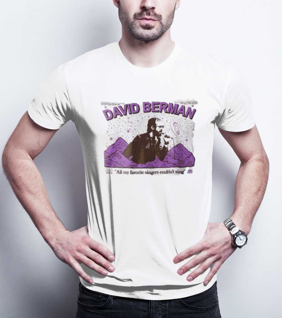 David Berman 1967 2019 All My Favorite Singers Couldnt Sing Microphone Mountains Galaxy Stars Halftone T-Shirt