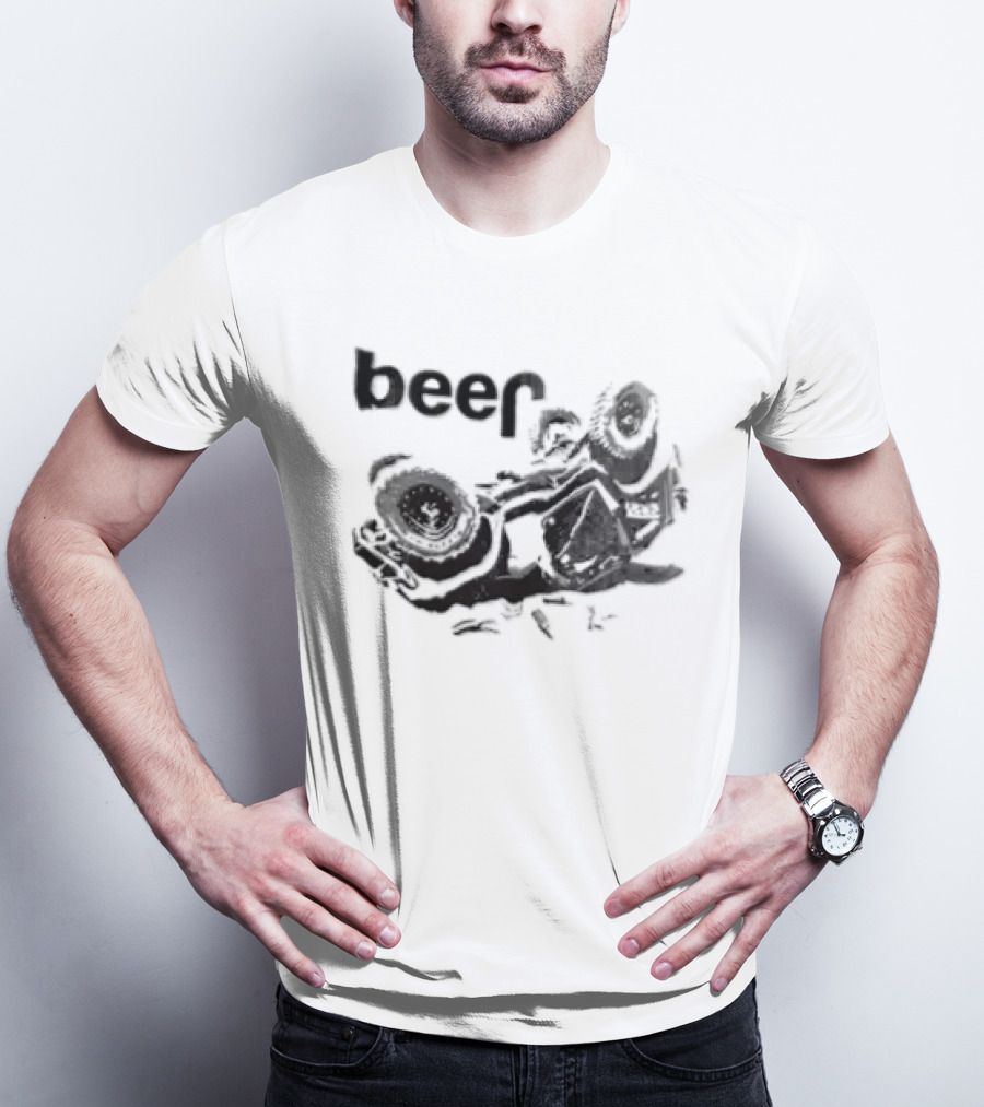 Beer Overturned Off Road Vehicle Offbeat Humor T-Shirt