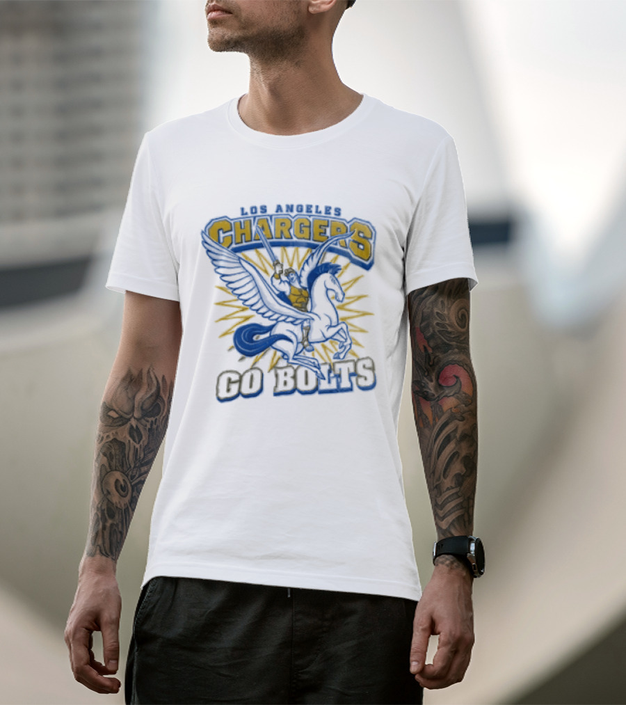 Los Angeles Chargers Pegasus Hercules Go Bolts T-Shirt