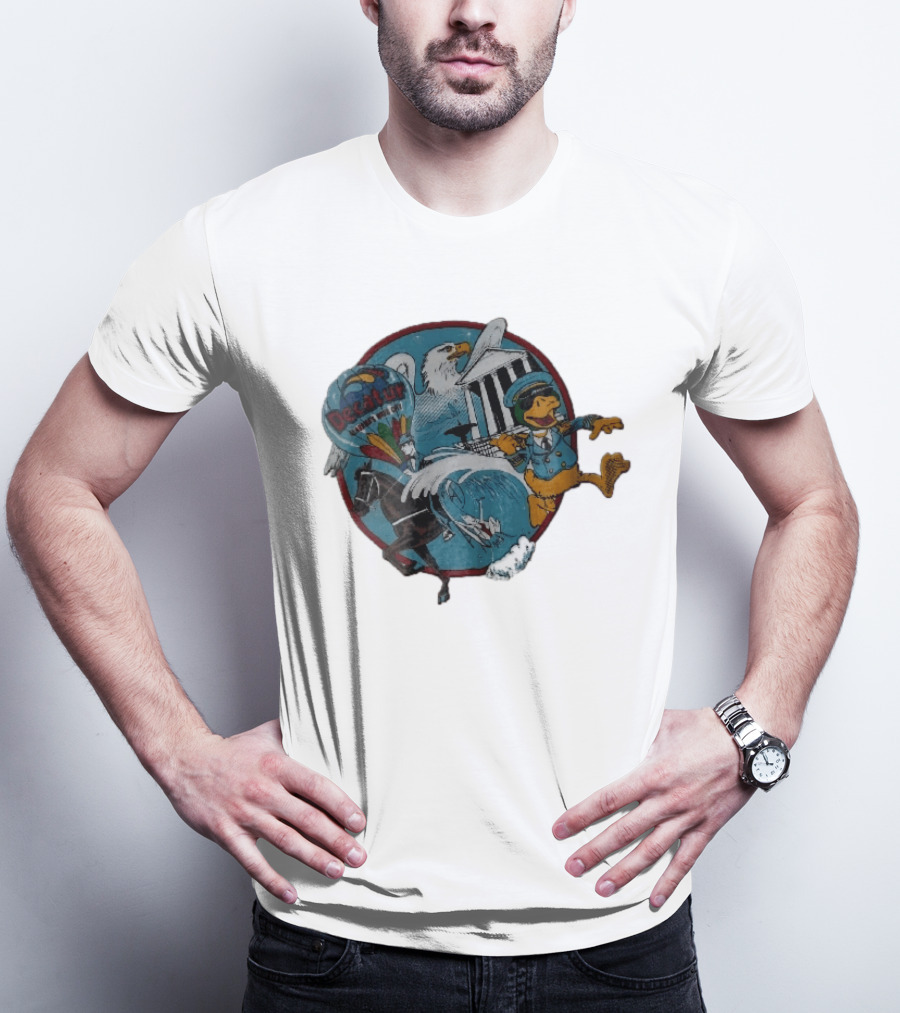 Decatur Alabama River City Cartoon Duck Horse Eagle Balloon T-Shirt