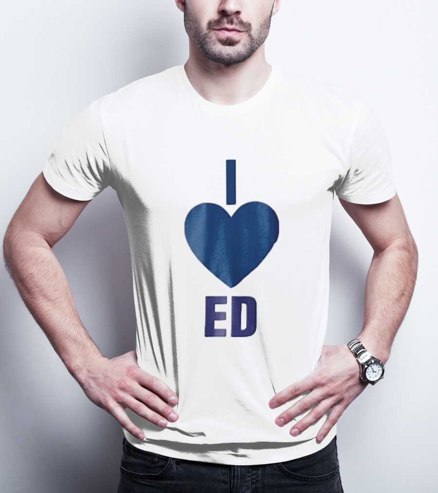 I Love ED Solid Blue T-Shirt